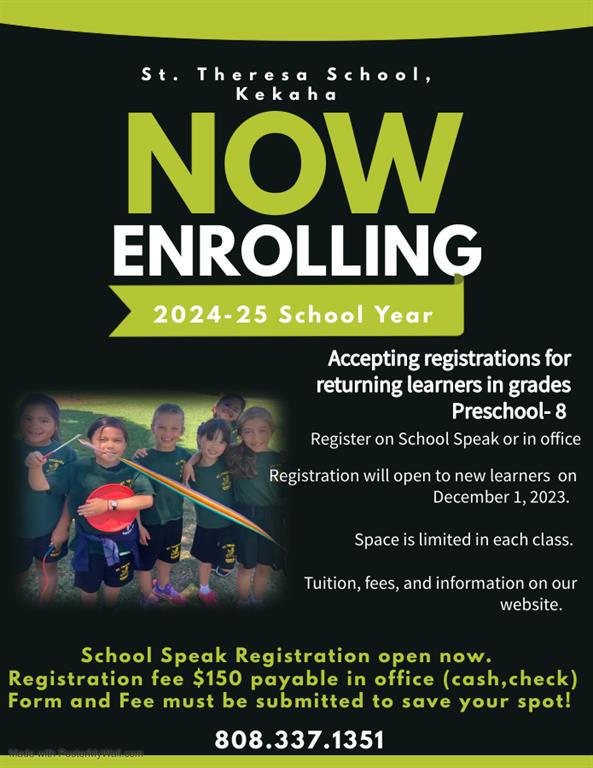 STS.2024 registration | St. Theresa Parish on Kauai